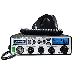 President Walker III FCC AM/FM CB Radio, USB Charging Socket, Roger Beep, Mic Gain, Scan/Scan Skip, 2 Programmable Priority Channels, Talkback Function, Weather Channel, 40 Channels