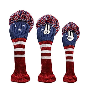 IZZO Vintage Fairway Headcover, Patriot USA, Red, White, Blue