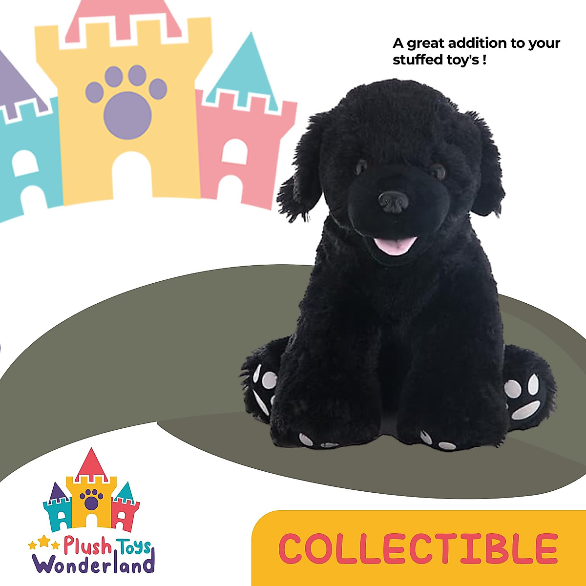 PLUSH TOYS WONDERLAND Shadow The Black Labrador 16-Inch Plush Toy – Soft & Cuddly Stuffed Animal Dog, Realistic Lab Puppy Plushie, Cute Black Lab Toy for Snuggling, Gifts for Kids & Dog Lovers