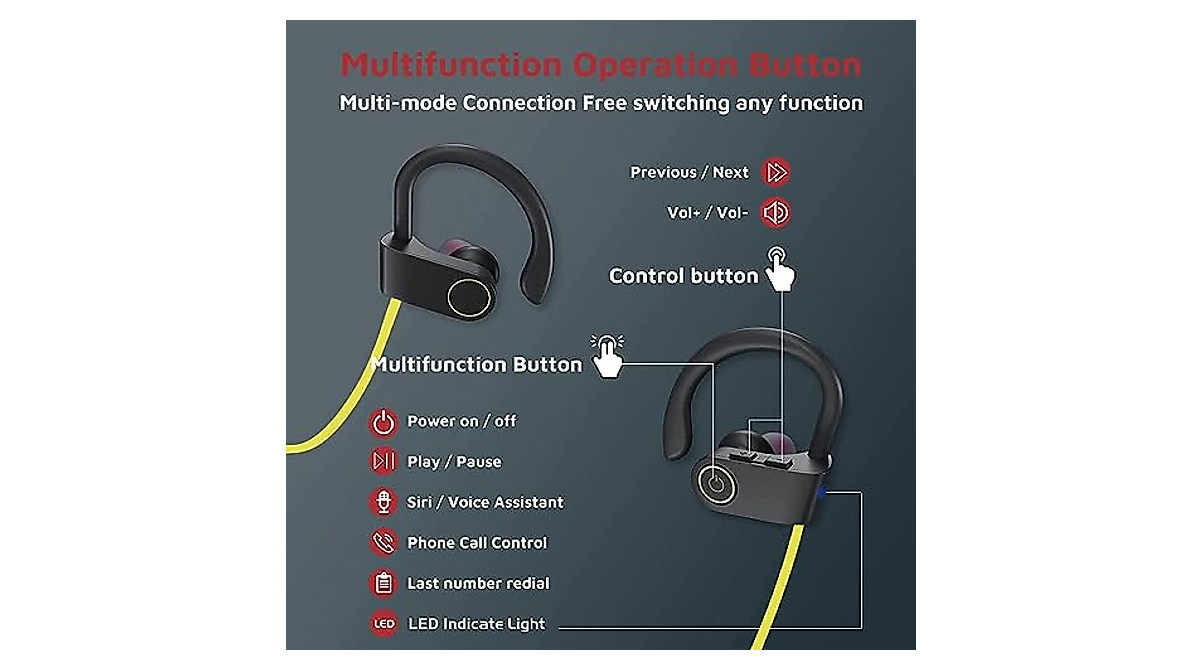 LASUNEY Wireless Earbuds - 13Hrs Playtime, IPX7 Waterproof