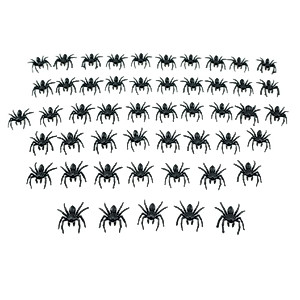 SaktopDeco 50 PCS Mini Plastic Spiders Small Fake Spiders Scary Realistic Spiders for Halloween Prank Props Decorations