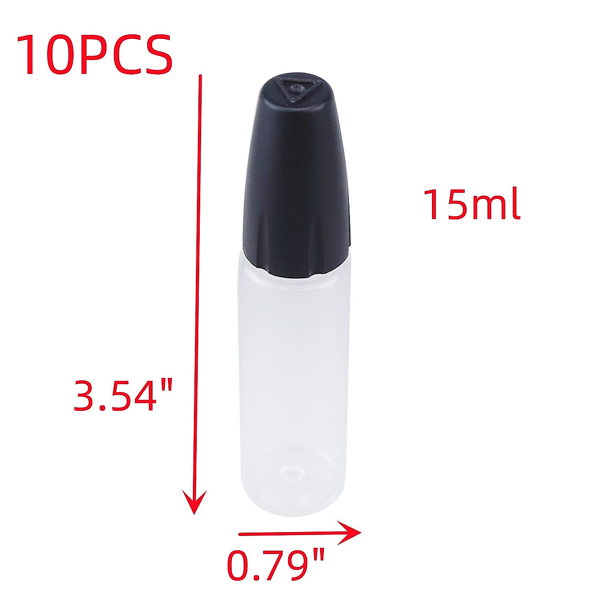 HNGSON 10 Pcs Precision Tip Applicator Bottle 10ml Needle Tip Applicator Glue Bottles with Fine Tip for Acrylic Painting, DIY Quilling, Paper Craft Glue Liquid Dropper Clear