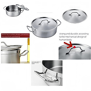 Stainless Steel Round Soup Pot: Polished Stock Pot with Lid, Handle & Versatile Compatibility for All Heat Sources - Dishwasher &Oven Safe for Effortless Pasta and Cooking Pleasures! (Φ6.3"x2.4")