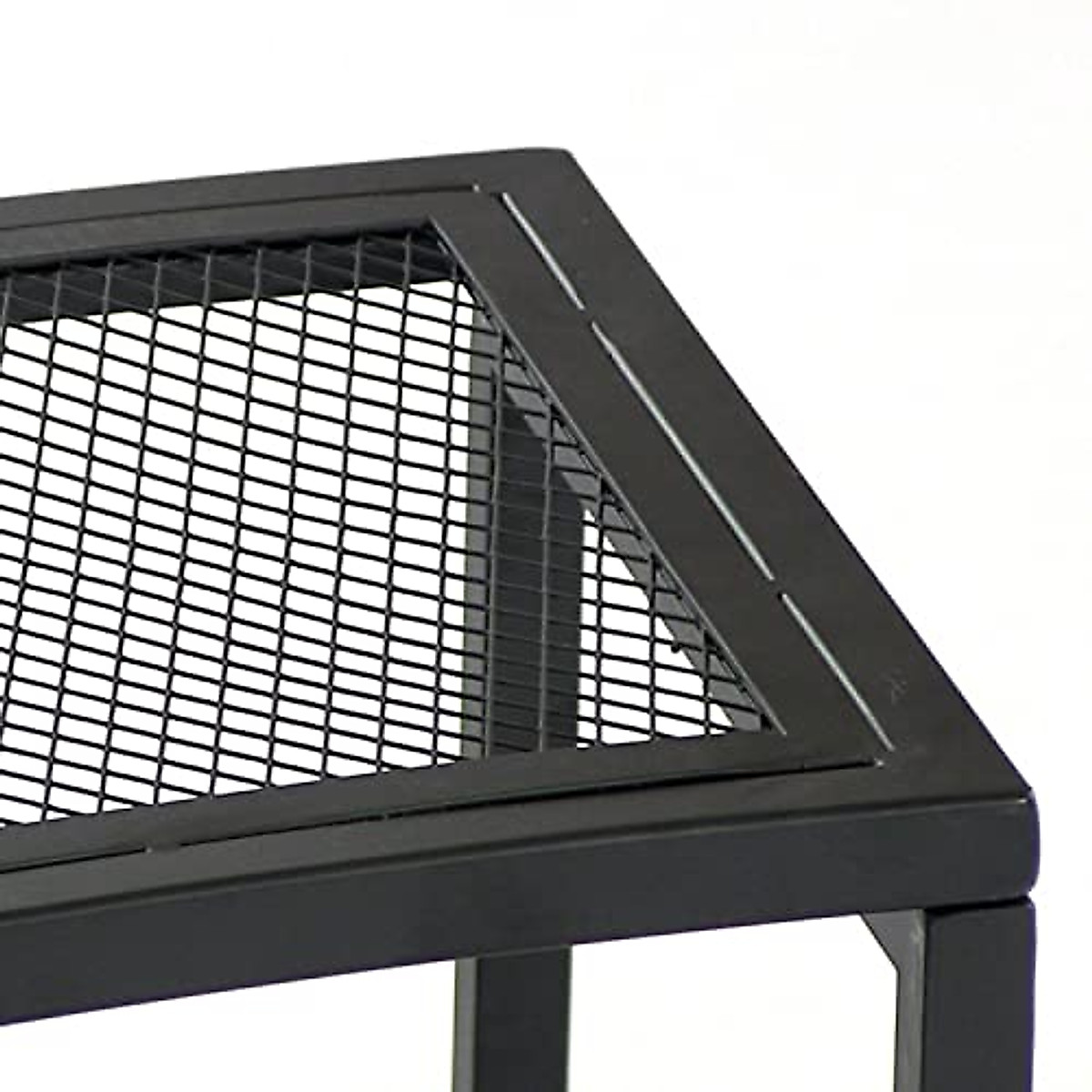 Sunnydaze Outdoor Curved Fire Pit Bench - Rustic Backyard Backless Powder-Coated Black Metal Mesh Garden, Patio, Porch and Deck Chair Seating - Set of 4