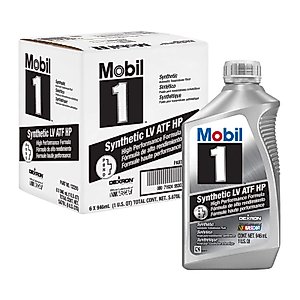 Mobil 1 Full Synthetic LV Automatic Transmission Fluid HP, 6-Pack of 1 quarts