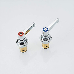 Weirun Brass Spindle Assembly Faucet Handle for Eterna Valve Replacement Commercial Pre Rinse Kitchen Sink Faucet Wall Mount Chrome fit for T&S Faucets