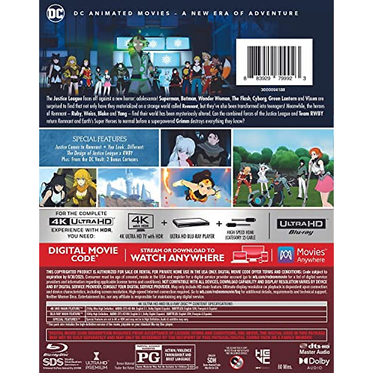 Justice League x RWBY: Super Heroes and Huntsmen Part One (4K Ultra HD/Blu-ray/Digital) [4K UHD]