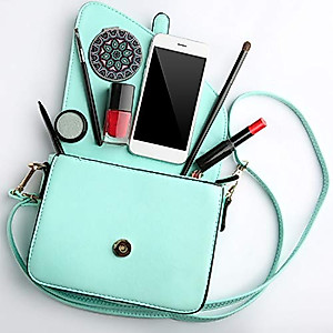 Beaufy Small Magnifying Travel Compact Mirror Bulk Mini Round Pocket Purse Makeup Mirrors Set Folding Portable Handheld 1x/2x Magnification Double Sided Mandala Gift for Women Girls Men Pack of 6