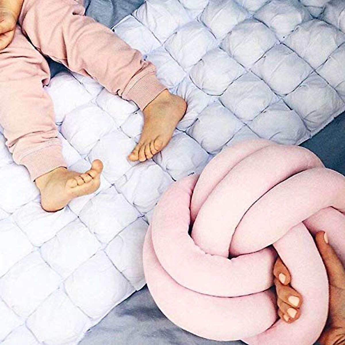 ZANYB Plush Knot Pillow Soft Decorative Throw Ball Pillows Room Decor Sofa Couch Lumbar Cushion Kids Bedroom Decoration, Wine Red, 10.6x10.6