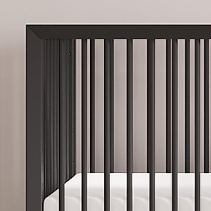 Child Craft Cranbrook 4-in-1 Convertible Crib, Baby Crib Converts to Day Bed, Toddler Bed and Full Size Bed, 3 Adjustable Mattress Positions, Non-Toxic, Baby Safe Finish (Ebony)
