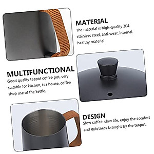 Mikinona 1pc Hand Pour Coffee Pot Drip Filter Teakettle Electric Kettle Manual Espresso Machine Mini Espresso Maker Stainless Pot Stainless Steel Pot Black 304 Stainless Steel