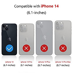 Varikke for iPhone 14 Wallet Case, Detachable Magnetic Wallet Flip Cases with Card Holder & Kickstand & Wristlet Fits iPhone 14 [6.1 inch] Phone Cover for Women Men Durable PU Leather, Vintage Blue