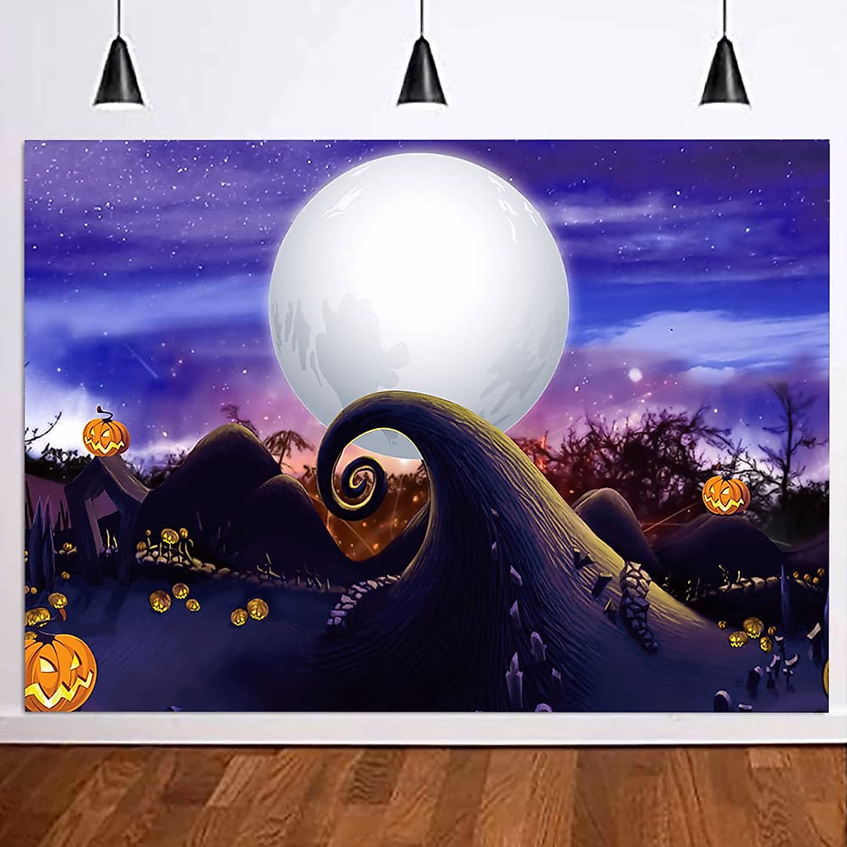 Yongqian Nightmare Halloween Themed Photography Backdrop Horror Pumpkin Trick or Treat Jack Theme Baby Shower Party Decor Photo Background Before Christmas Studio Props Home Banner 5x3ft Vinyl