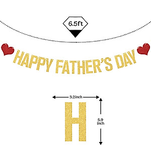 Happy Father's Day Banner Gold Glitter, Father's Day Party Decorations, Best Dad Ever Decor, Happy Father's Day Birthday Decorations