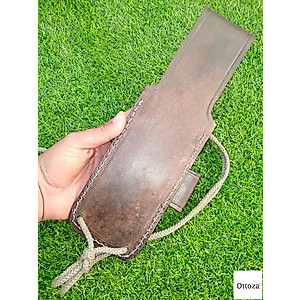 Ottoza Handmade Leather Knife Sheath SIDE DRAW Knife Sheath - Bushcraft Knife Sheath - Hunting Knife Sheath - Survival Knife Sheath - Vertical Knife Sheath Dark Brown TOP GRAIN LEATHER No:207