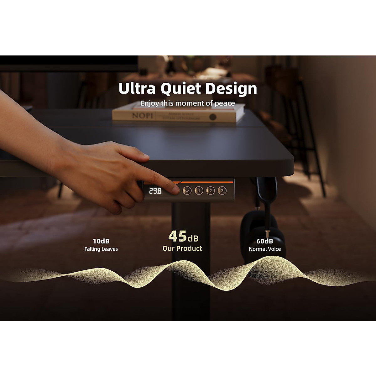 YDN Electric Standing Desk, Adjustable Height Stand up Desk, 63x24 Inches Sit Stand Home Office Desk with Splice Board,Black Top