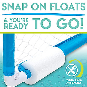 Franklin Sports Water Polo Goal Set - Floating Goal - Pool Water Polo Net + Inflatable Water Polo Ball - Large 40" x 30" Goal - Fun Pool Game Set for Kids