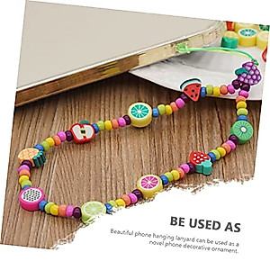 WOONEKY 2pcs Cell Beads Id for Decor Key Creative Fruit Rope Back Bracelet Exquisite Pendants Ropes Camera Hanging Chains Bracelrt Chic Charm Lanyards Strap Lost Phone Cellphone Wrist