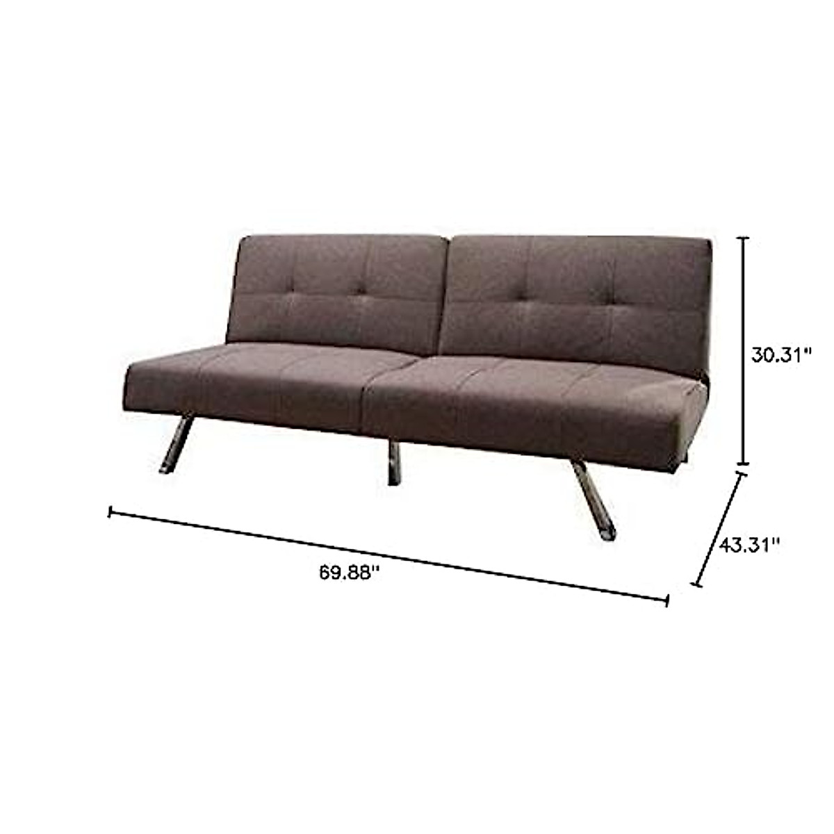 Gold Sparrow Victorville Foldable Futon Sofa Bed, Mocha