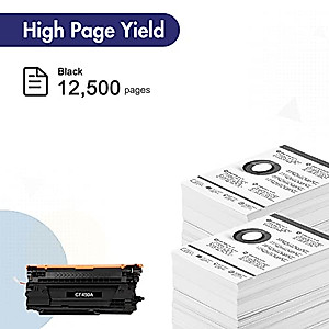 655A Toner Cartridge Compatible Replacement for HP 655A CF450A Black Toner Cartridge for HP Color Laserjet Enterprise M652n M652dn M653dn M653x M653dh MFP M681dh M681f M682z Printer Ink (1-Pack)