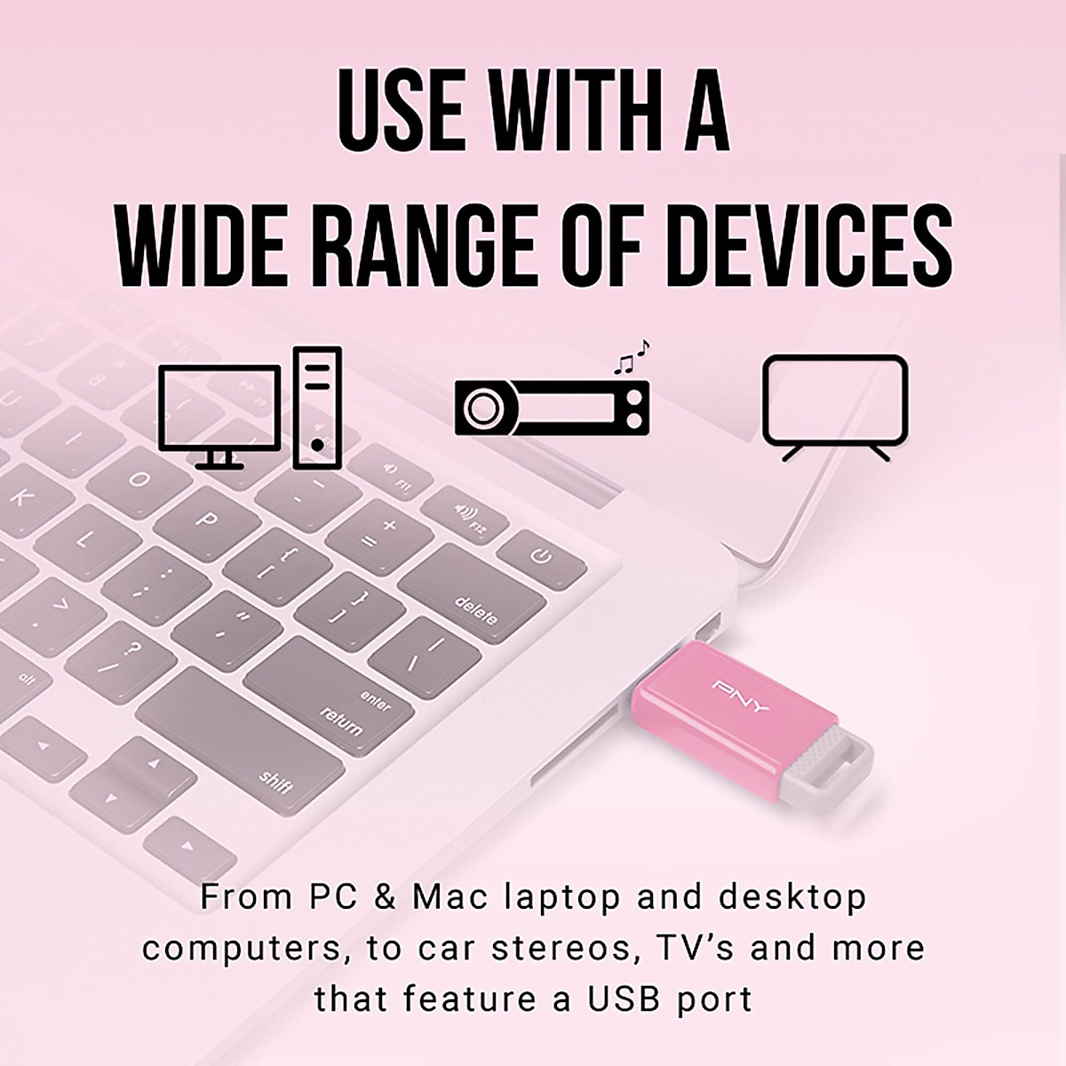 PNY USB 2.0 Flash Drives, 32GB, Assorted Colors, Pack Of 3 Drives