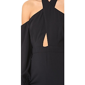 Jill Jill Stuart Women's Halter Jumpsuit with Cold Shoulders, Black, 0