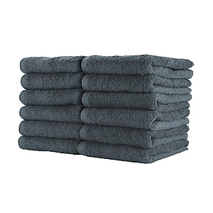 Arkwright Bleach Proof Salon Towels - Pack of 12 - Highly Absorbent, 100% Cotton, Quick Dry Spa Face Towel for Hair Stylist, Barber, Pedicure, and Esthetician, 16 x 27 in, Charcoal