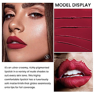 evpct 3Pcs Dark Deep Light Bright Ruby Red Matte Lipstick Set for Women Red Matte Silky Velvet Listick Waterproof Long Lasting Smudge Proof 24 hour Lip Stain Makeup matte lipstick 24 hours original 6