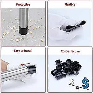 Muzata 20Pack Round Vinyl End Caps 1 3/4 inch PVC Flexible Protector, Soft Rubber Cover for Furniture Foot Post Pipe Tube, M019