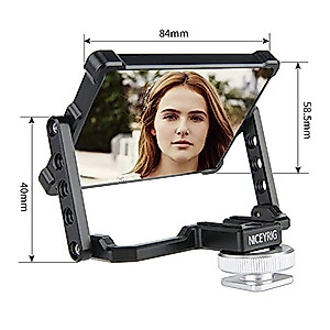 NICEYRIG Vlog Selfie Mirror Camera/Phone TikTok Twitch Lives Cold Shoe Mount 360 Degree Flip Mirror, Applicable for iPhone 14/13/12/11/XS Pro, Fujifilm, Panasonic, Sony - 377