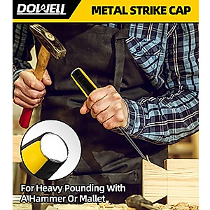 DOWELL Wood Chisel Tool Set 4pc Sturdy Chisel, 1/4 inch,1/2 inch,3/4 inch,1 inch with Carpenter Pencils HY080103