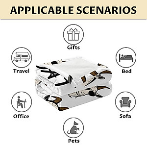 Goat Blanket for Girls - 60x80 Inches Twin Size - Soft Fuzzy Plush Throws Gift - White Funny Throw Blanket for Bed, Couch, Living Room