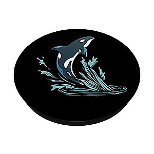 Sea Waves Killer Whale Ocean Animal Lover Aquarist Gift Orca PopSockets PopGrip: Swappable Grip for Phones & Tablets