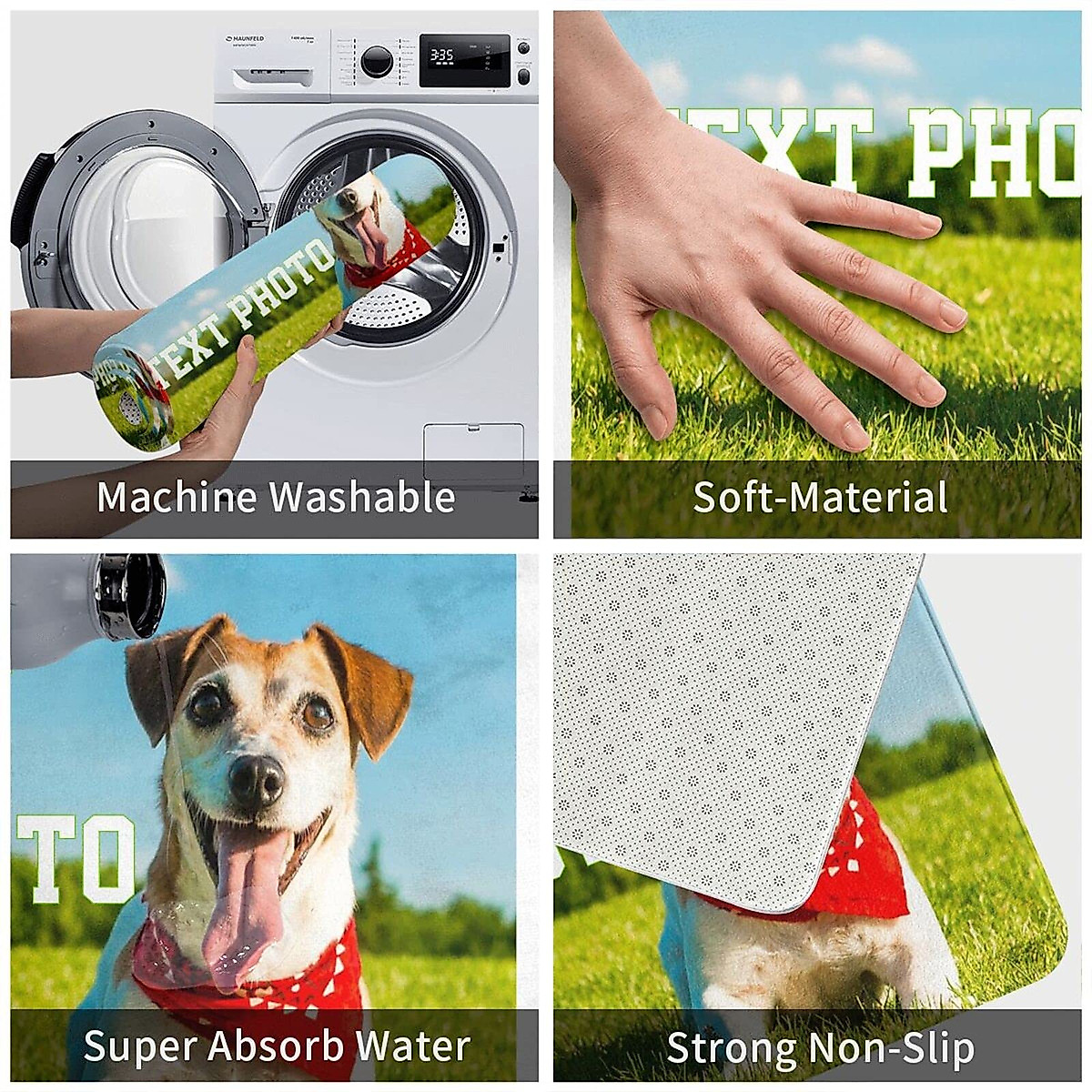 RNANVI Personalized Doormat, Custom Photo Text Image Logo Non-Slip Washable Design Mat Indoor Outdoor for Bedroom Room Garden Office, Bathroom Home(23.6"X15.7")