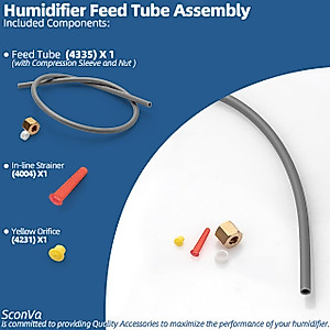 Sconva 4335 Feed Tube Assembly with Compression Sleeve & Nut Compatible with Aprilaire Humidifier Models 400, 500, 600 Series Humidifier Parts & Accessories