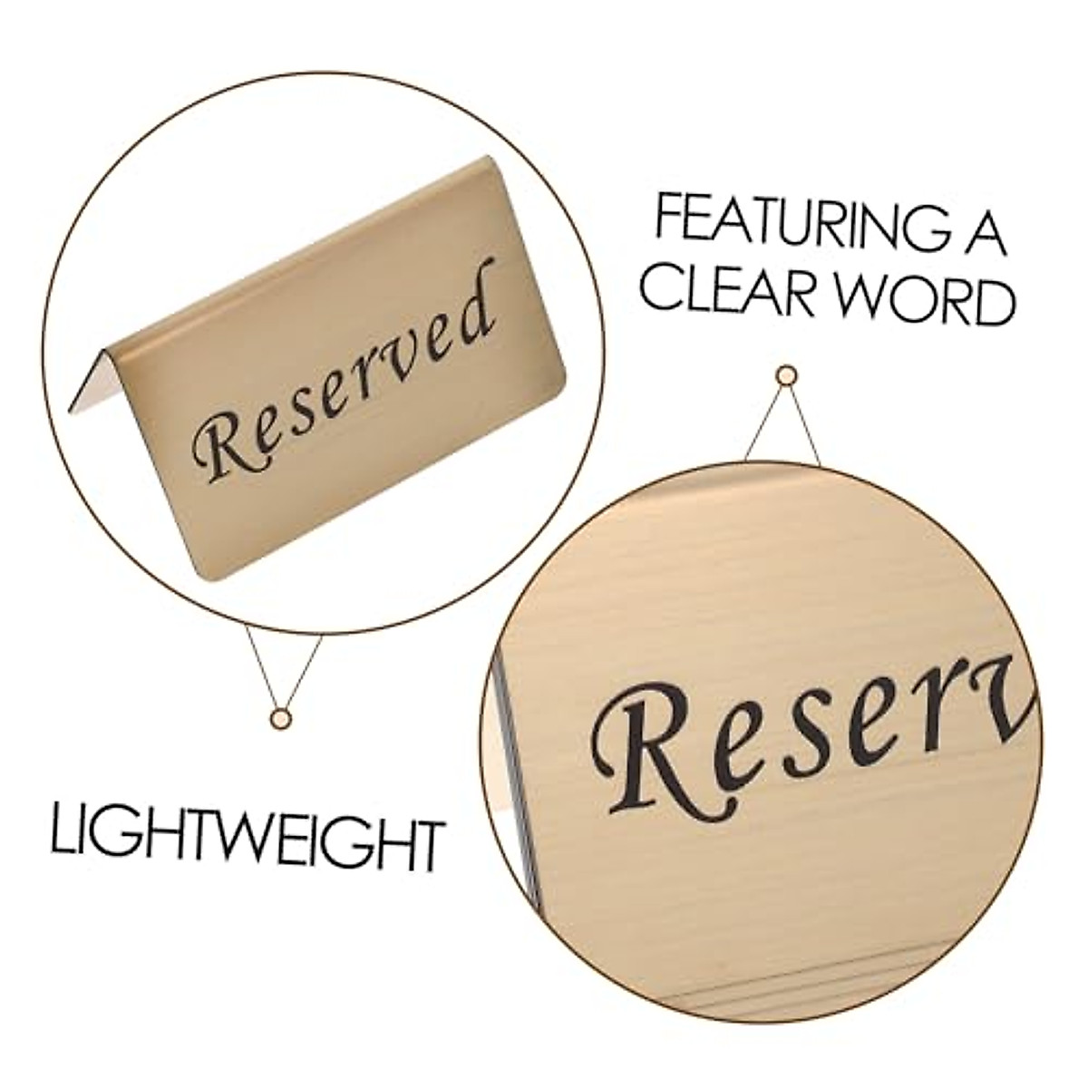 VOSAREA 4sets Table Booked Reserved Signs for Tables Meeting Banquet Reserved Signs Ceremony Reception Reserved Signs Table Card Holder Table Number Holders Tents Golden Stainless 4pcs*4