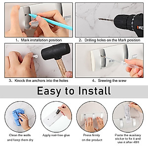 Wesiti 2 Pack Wall Mounted Coat Rack, Floating Door Wall Coat Rack with Retractable Hooks Aluminum Space Saving Hangers Hook Rail for Entryway Bathroom Hat Towel