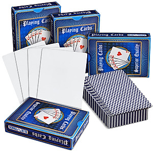 BLUE PANDA 224 Blank Custom Cards for DIY Game Cards - Checkered Diamond Backing - Blank Playing Cards to Write on - Blank Game Cards - Blank Playing Cards with Back Design (4 Decks, 3 x 4 In)