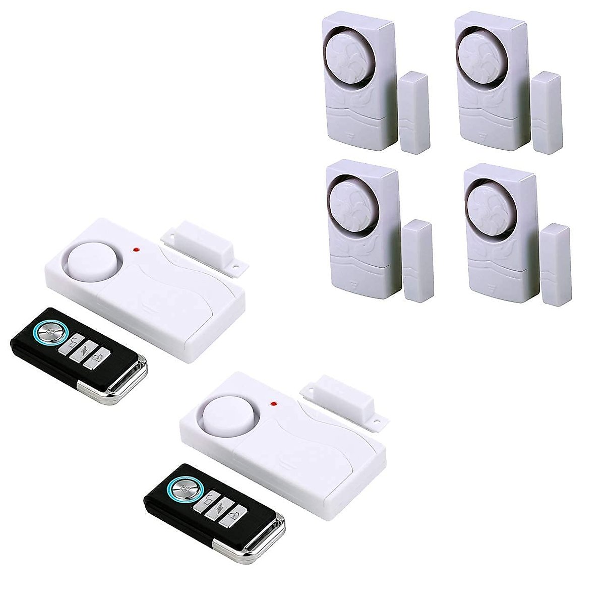 HENDUN Bundles of Wireless Door Alarm 2 Sets with Remote and 4 Sets Without Remote