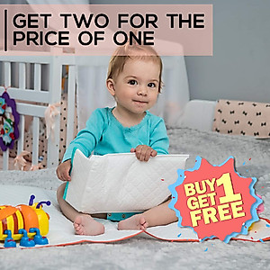 Portable Changing Pad - Waterproof Reusable Baby Changing Mats for Girls Boys - Large Size 25.5”x31.5” Pack of 2 - Reinforced Seams & Free Storage Bag - Change Diaper Mat On The Go - Warranty 2 y