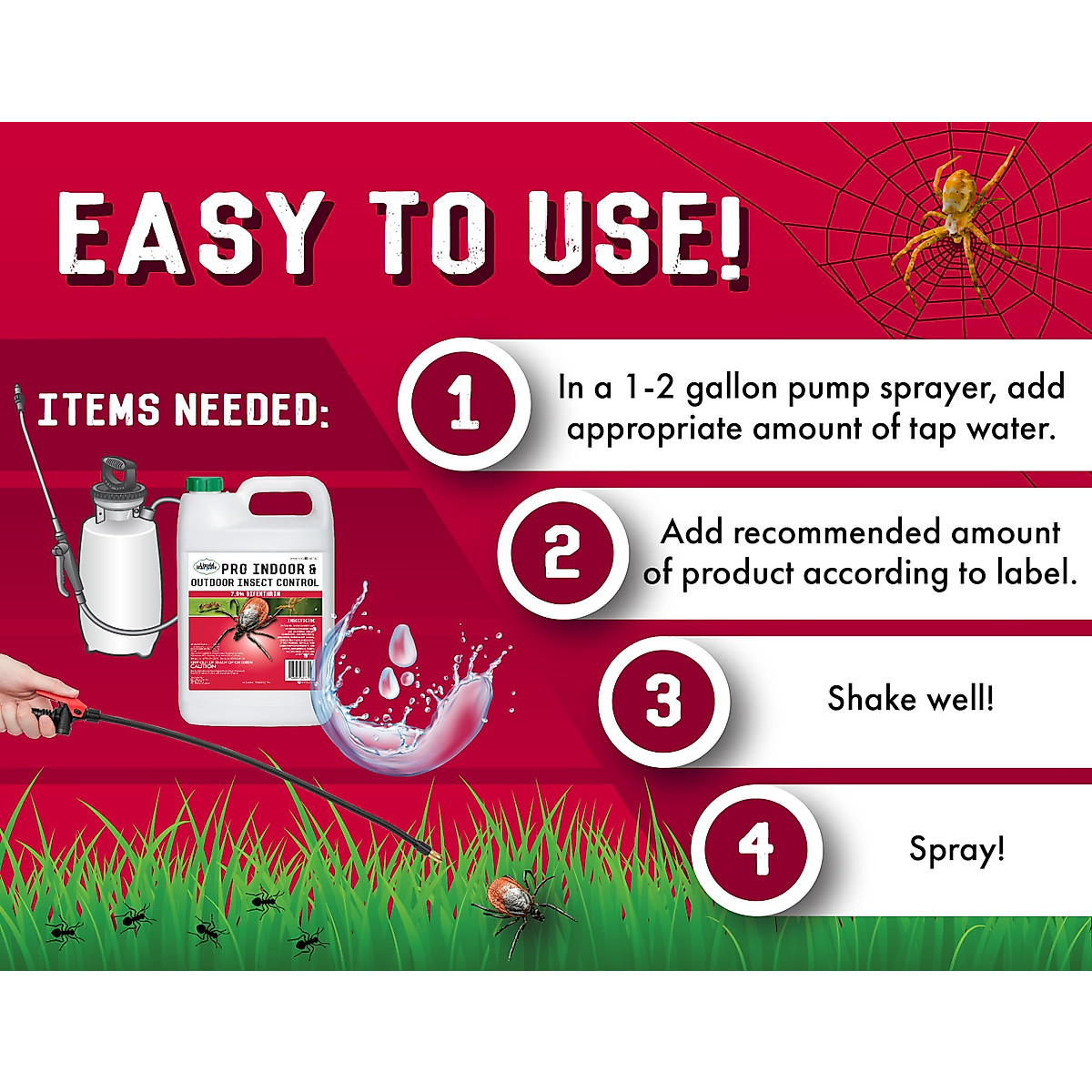 7.9% Bifenthrin Insecticide - Gallon - (Compare to Leading Brands) – Professional Insect Control - Kills on Contact - Fire Ants, Ticks & More