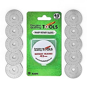 Precision Quilting Tools 45mm Crochet Edge Skip Blades (Pack of 10) Compatible with Cutter! Perfect Wide Skip Blade for Crochet Edge Projects, Fleece, and Scrapbooking!
