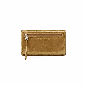 HOBO Lumen Leather Wallet For Women - Snap Closure, Exterior Zip Pocket With Six Credit Card Slots and ID Window Shimmer One Size One Size