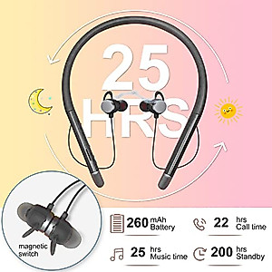 #OJ49zP Bluetooth Neckband Headphones Colorful Design Hd Stereo Clear Sound Sporty and Ergonomic Neck Hanging Design