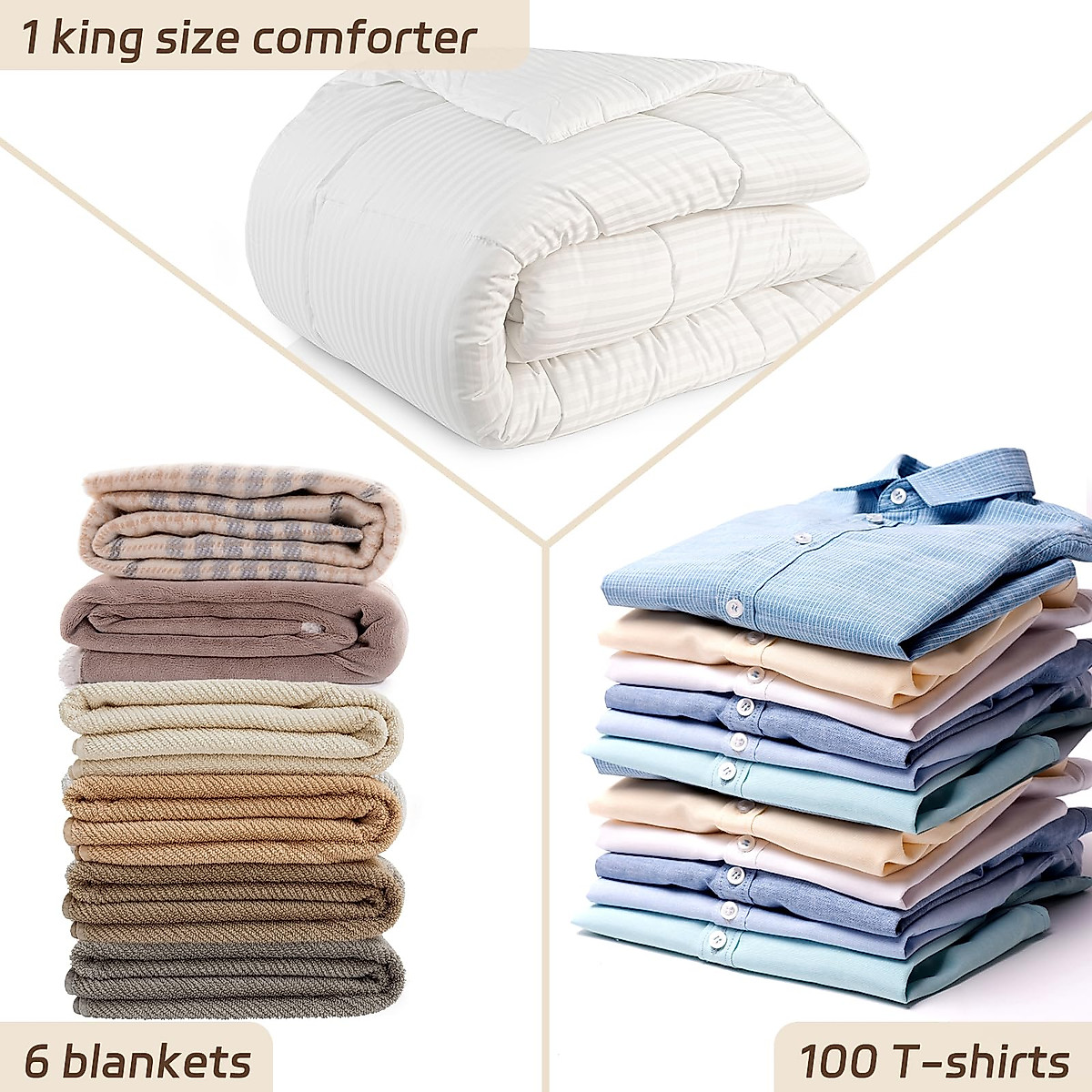 Fixwal 4 Pack Blanket Storage Bags, 75l Extra Large XL Clear Storage Bags with Zipper, Zippered Storage Bags for Blankets, Quilts, Clothes, Comforter, Bedding and Pillows