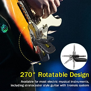 LOTMUSIC 2.4GHZ Wireless Guitar System, Rechargeable Digital Wireless Guitar Transmitter Receiver with 4 Channels and Long Battery Endurance for Electric Guitar Bass