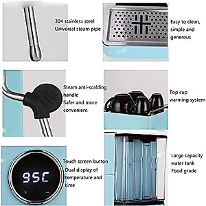 Semi Automatic Espresso Machine, Fresh Tea 2in1 Coffee Machine, 1850W High-Power Instant Boiler, Smart Thermostat, Stainless Steel