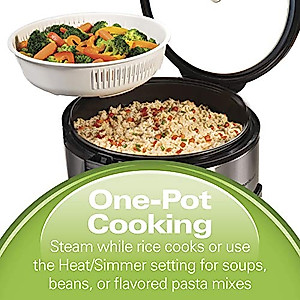 Hamilton Beach Digital Programmable Rice Cooker & Food Steamer, 14 Cups Cooked (7 Uncooked) With Steam & Rinse Basket, Stainless Steel (37548)