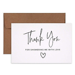 All Ewired Up 30 Thank You For Showering Me With Love Cards, Bridal Shower Thank You Notes, Baby Shower, Wedding, any occassion