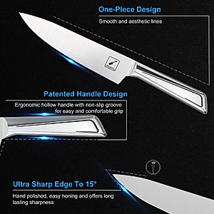 imarku Knife Set, 10 PCS High Carbon Japanese Stainless Steel Knife Block Set, Kitchen Knife Set with Wooden Drawer Organizer, Dishwasher Safe, Ultra Sharp Chef Knife Set, Gifts for Women Men